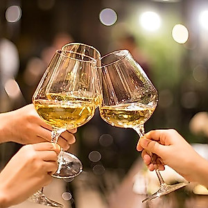 White and Red Wine Glasses - Premium Classic 10 oz Wine Glasses Set for Hosting Various Parties & Occasions - Dishwasher-Friendly Clear Stemmed Wine Glasses - PARNOO White & Red Wine Glasses Set of 6