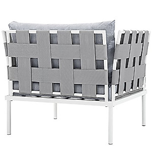 Modway EEI-2602-WHI-GRY MO-EEI-2602-WHI-GRY Harmony Outdoor Patio Aluminum, Armchair, White Gray