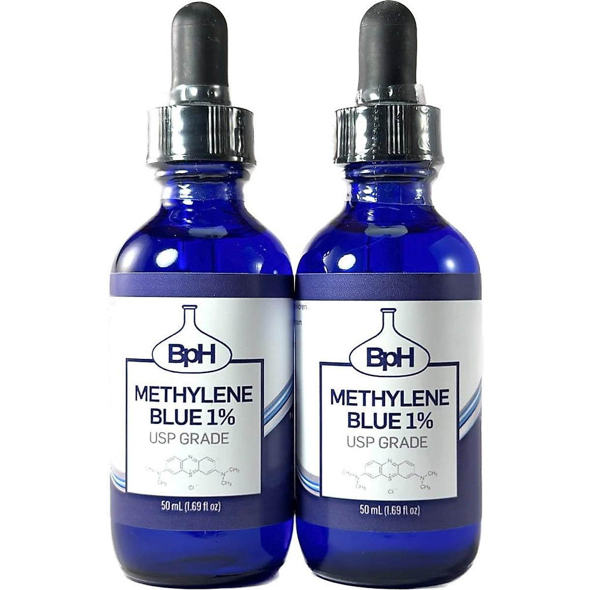 Methylene Blue, 1% USP (Pharmaceutical) Grade: 2×50 mL Twin Pack Glass: 3rd Party Tested