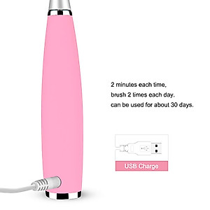 KIVOS 4 Replacement Heads and 1 Case, Children Electric Toothbrush Ultrasonic Kids Sonic Powered Brush, 30 Days, IPX6 Waterproof,Travel Container (Pink)