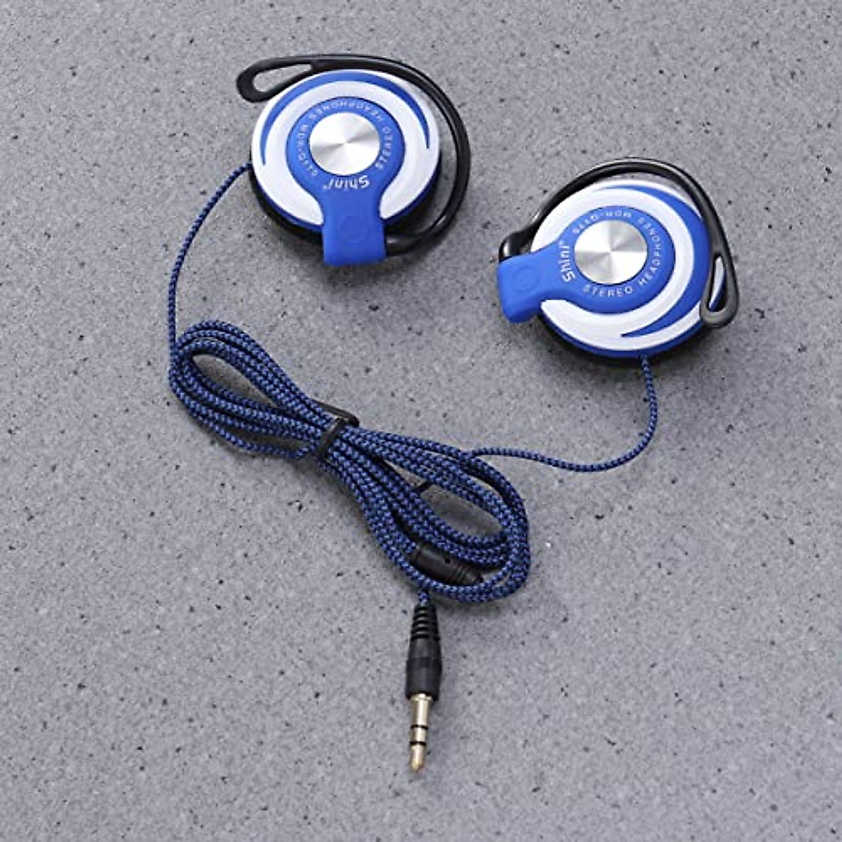 Mikikit Wrap Around Earphones 3pcsheadset Stereo Earphone Player Headphones Earphones for On Blue Hook .mm Over Buds Wired Clip Mm Ear Earhook Head Workout Mp Computer Sports Wired Headphone