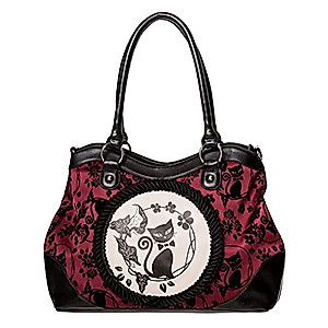 Lost Queen Women's Purse Handbag Shoulder Bag | Gothic Dark Goth Victorian (Call of the Phoenix Burgundy)