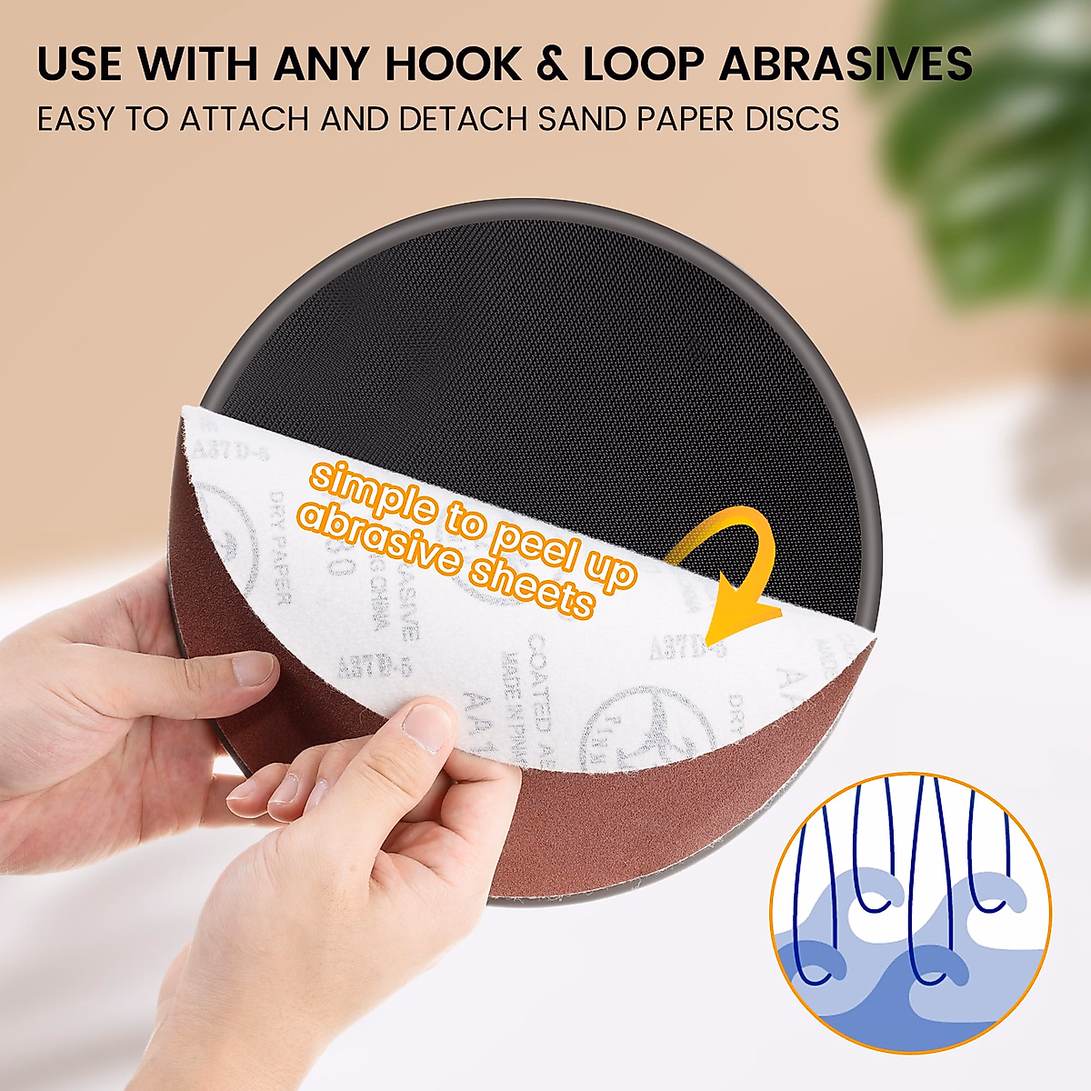 Hohean 9 Inch Drywall Sander with LED Light, Radial Sander with 360 Degree Rotary Round, Drywall Handing Pole Sander for Wall Cleaning and Polishing, Circular Ceiling Sander for Dry Wall and Painting