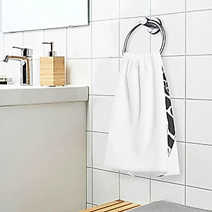 Jucciaco Black and White Giraffe Cotton Towels for Bathroom, Soft Absorbent Hand Towel Set of 2 for Gym Yoga Kitchen Decorative, 16x28 inch