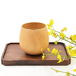Naturoom Wooden Cup, Japanese style Tea Cup, Beer, Coffee Mug, Natural Solid Wood perfect for Cold or Hot Drinks, 8.5Oz (Natrual)