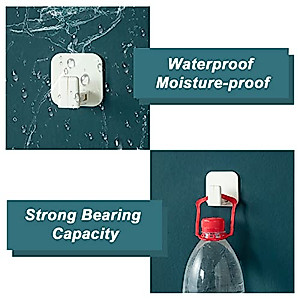 Modixun 8pcs Double Wall Hooks, Openable and Closeable, Self-Adhesive Double Prong Hooks, Double Robe Towel Hooks, Dual Hooks for Coat, Bag, Hat, Scarf, Jacket, Key, White