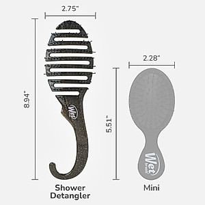 Wet Brush Hair Brush Shower Detangler - Black Glitter - Shower Hair Brush With Ultra-soft IntelliFlex Bristles - Glide Through Tangles With Ease For All Hair Types - For Women, Men, Wet And Dry Hair