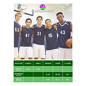 MadSportsStuff Basketball Logo Athletic Crew Socks, Medium - Black/Gold