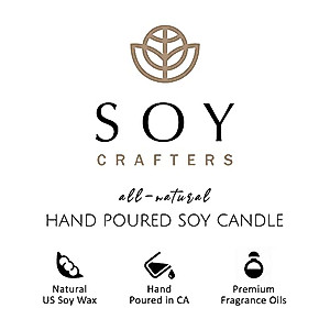 SOY CRAFTERS Pomegranate Scented Soy Candle for Home, Natural Soy Candles Scented, Pomegranate with Tart Red Fruits and Florals | 9oz Jar