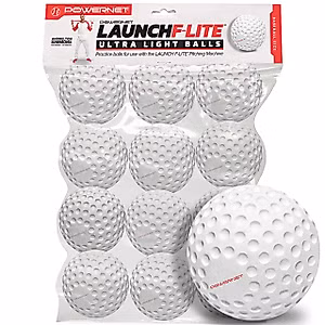 PowerNet Corbin Carroll Launch F-lite Ultra Light Dimpled Practice Balls for Pitching Machine | One Dozen
