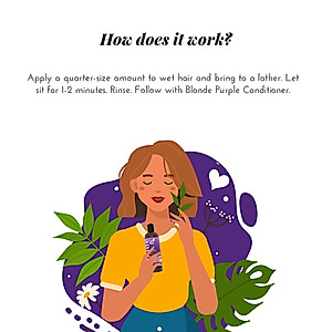 Artnaturals Purple Shampoo for Blonde Hair - 12oz Sulfate Free & No Parabens Protects & Balances Color Tones Gray, Silver, Brunette, Highlights, Dyed or Bleached Hairs - Prevents Brassy Yellow