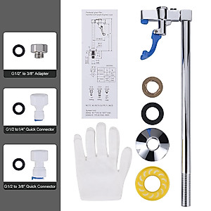 Glass Filler, iVIGA 14" Deck Mount Glass Filler Faucet for Stainless Steel Glass Filling Station Water Station with G1/2" Male Shank Pedestal and Adapter for Hotel Restaurant Bar Dining Hall