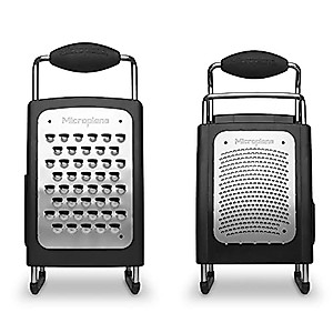 Microplane Four Sided Stainless Steel Ultra-Sharp Multi-Purpose Box Grater - Slicer, Fine, Ribbon, and Extra Coarse Blade Styles