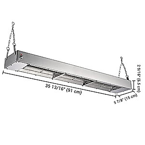 WeChef Electric Strip Heater 2 Pack Portable 36" 1000W Commercial Food Warmer Heating Lamp for Fry Chicken