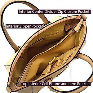 Dasein Womens Satchel Handbags Shoulder Purses Top Handle Bags (Black)