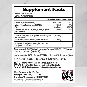 AgelessLX Supplement for Women with HMB, Collagen Enhancers Vitamin D3 and K2, Horsetail and Biotin - Builds Lean Sculpted Muscle, Glowing Skin and Thicker, Stronger Hair and Nails