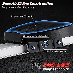 Goplus Folding Rowing Machine,Magnetic Rower with Adjustable Resistance and LCD Display, Exercise Cardio Fitness Equipment for Home Use