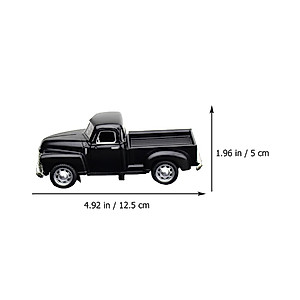 Toyvian Metal Classic Cars Model Die Cast Old Pickup Truck Figurine Alloy Vintage Collectible Toy Car Mini Car Photo Prop for Home Desk Cabinet Bookshelf Black