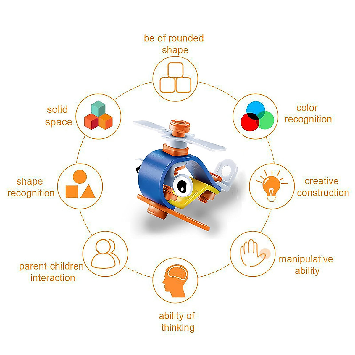 EightHalf STEM Learning Toys for Age 4-6 Boys,Building Blocks Toy Educational Toys for Girls Erector Set for 4 5 6 Years Old Boys Mini Aircraft Birthday Gift for Kids