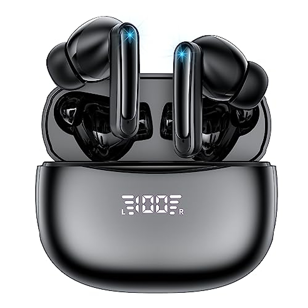 Hyyeosd Wireless Earbuds Bluetooth Headphones with Charging Case 60H Playtime Waterproof LED Digital Display in-Ear Earbuds with Microphone for iPhone Android Sports Gym Workout