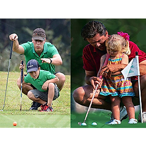 Left Hand/Right Handed Golf Putters Junior Two-Way Golf Clubs Double Sided Push Rod Children Golf Club Putter for Kids Age 3-12 (Blue,5-8Y - Silver Head)