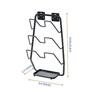 Poeland 3 Section Wall Mounted Pot Lid Holder, Door Mounted Pot Cover Rack, Pot Lids Storage Organizer for Kitchen Cabinet