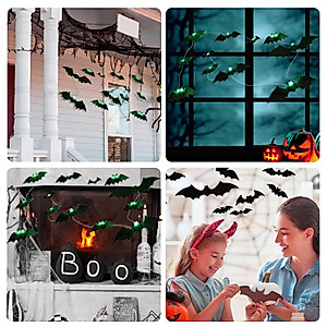 DIYASY Bats Halloween Decoration, Glow in The Dark Bats Wall Decor Large Light up Bats Led 3D Bats Plastic Sticky Bat Cutouts for Outside Home Outdoor Indoor Yard Decorative Decals