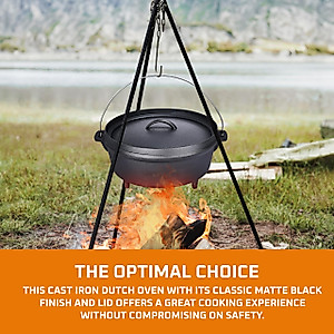Bruntmor 5 Qt Camp Dutch Ovens Set - Black: Experience high-performance cooking with this versatile and durable 3-piece set, including a pot, lid, and 9" meat rack/trivet. - 13 x 13 inch