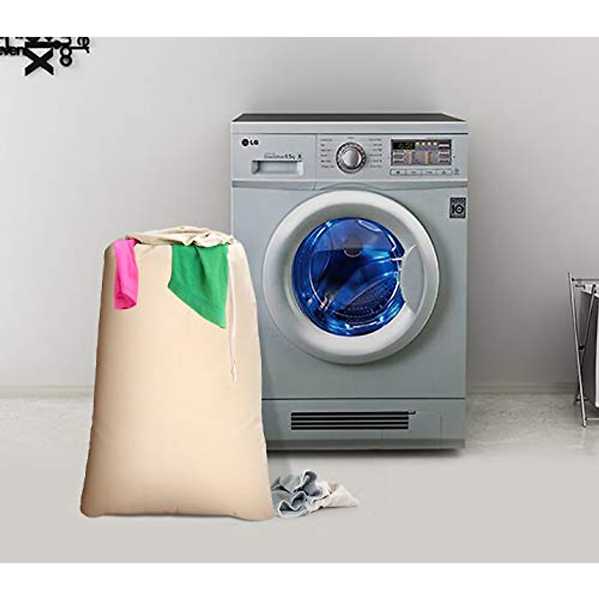 Heavy Duty Laundry Bag,Canvas Laundry Bags,Cotton Laundry Bag with Drawstrings, Easy to Carry,Washable Laundry Bag,Santa Bag,Laundry Hamper Bags 24x36 inch -Natural (Set Of 4 Pieces)