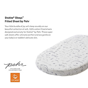 Stokke Sleepi Fitted Sheet by Pehr, Life Aquatic - Soft Sheets for Stokke Sleepi Crib/Bed - Available in Playful Patterns - 100% Cotton Percale