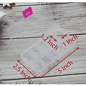 Yansanido 4 Pcs 10 Grids 5 Inch x 2.5 Inch Adjustable Small Removable Plastic Jewelry Organizer Divider Storage Box Jewelry Earring Tool Containers (Clear Pink)