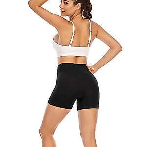 AHLW Seamless Workout Shorts for Women High Waist Tummy Control Breathable Athletic Gym Running Shorts A-Black