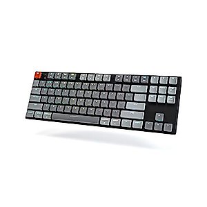 Keychron K13 87 Key Ultra-Slim Wireless Bluetooth/USB Wired TKL Tenkeyless Mechanical Gaming Keyboard, RGB LED Backlit Low Profile Blue Switches for Mac Windows, N-Key Rollover, Version 5