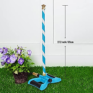 VsMon-Fri Mister System,Stand Misting Cooling System,Upgrade Portable Three Spary Nozzles,Flexible Mister for Patio Pool BBQ Cooling Kids Water Playing -2.27FT