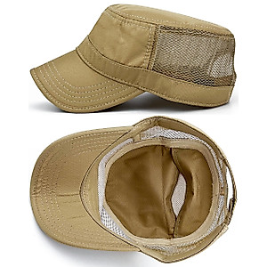 Redsharks Womens Army Cap Military Cap for Mens Castro Patrol Corp Beige Khaki