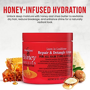 Biocare StrongEnds Moisturizing Leave-In Conditioner & Detangler Cream, Miracle Repair for All Hair Types & Hair Styles - Prevents Split Ends & Breakage, Infused with Honey & Shea Butter, 16 oz.