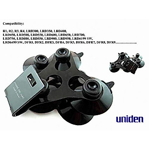Improved Windshield Mount Bracket U3CBLK with 6 Black Suction Cups for Most Uniden Radar Detectors