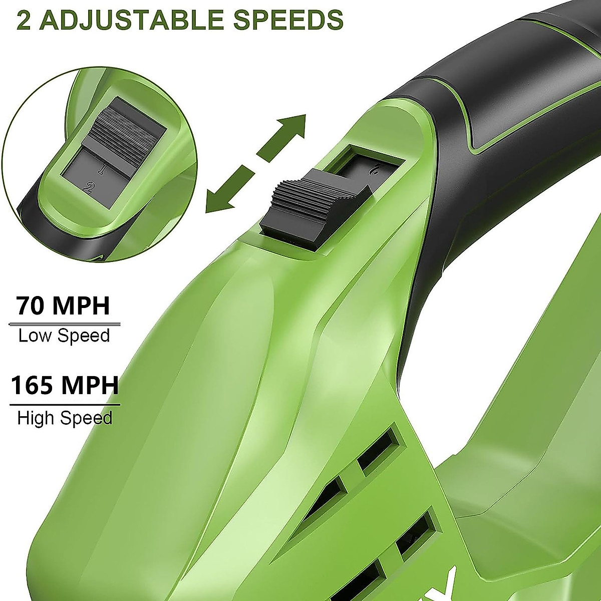 AKQIY Leaf Blower Cordless- 20V 5.0 Battery-Powered Leaf Blower, 80-150MPH, Upgraded Motor and Mini Electric Leaf Blower with Charging Seat for Use in The Yard or Lawn