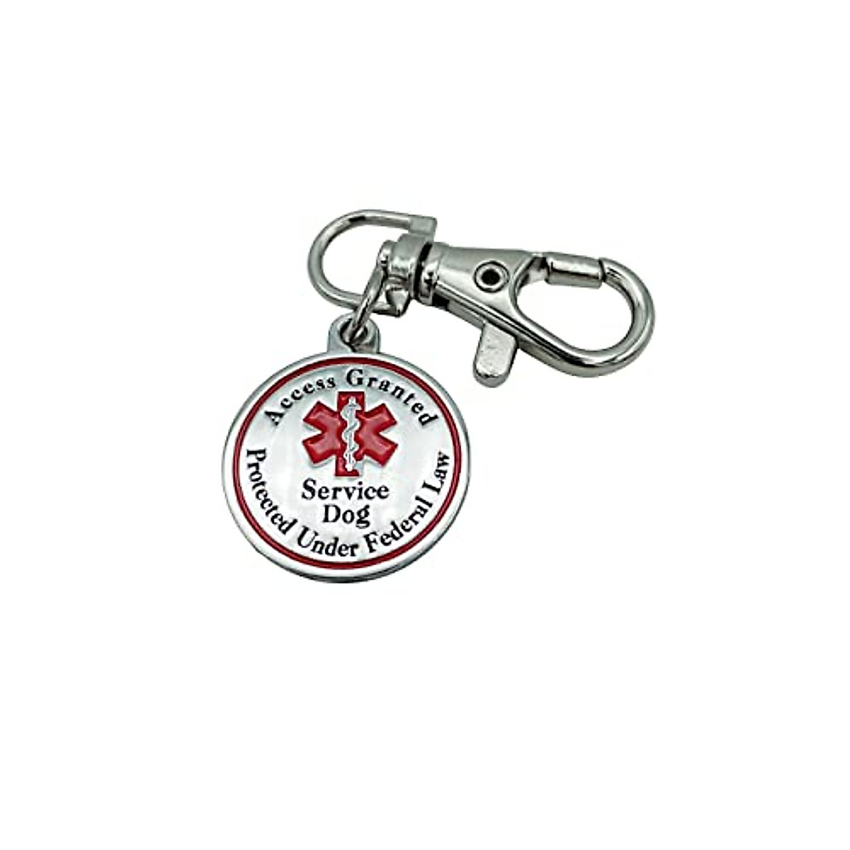 December Pets Service Dog Tag Double Sided Red Medical Alert Symbol Medal for Small Dogs Use for Collars Harness Vest Easy to Switch Pet ID