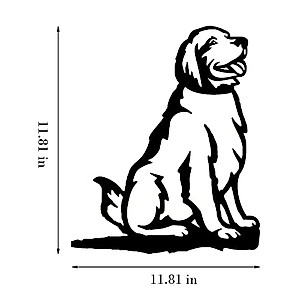 Adorable Dog Stake Decoration Yard Garden Outdoor Metal Art Dog Silhouette Decoration Steel Dogs Statue Adorable Ornament Gift (Golden Retriever)