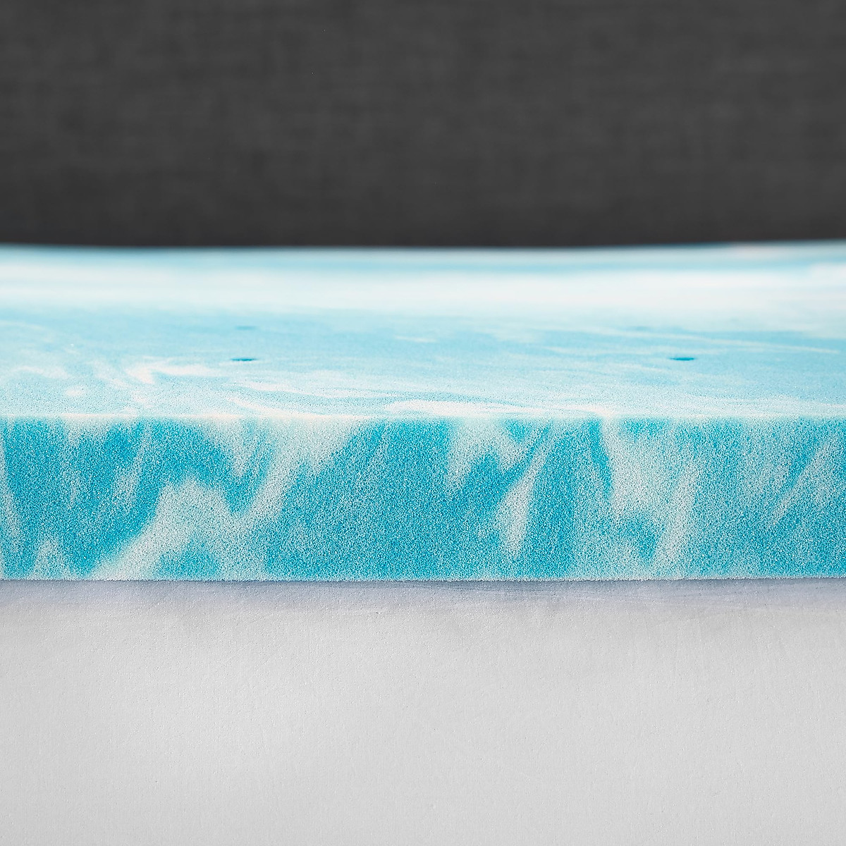 Bodipedic Memory Foam Mattress Topper, Gel Swirl Memory Foam, Ventilated Design, CertiPUR-US Certified Foam, Blue/White