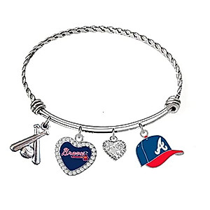 Braves 4 Charms Adjustable Bangle Bracelet
