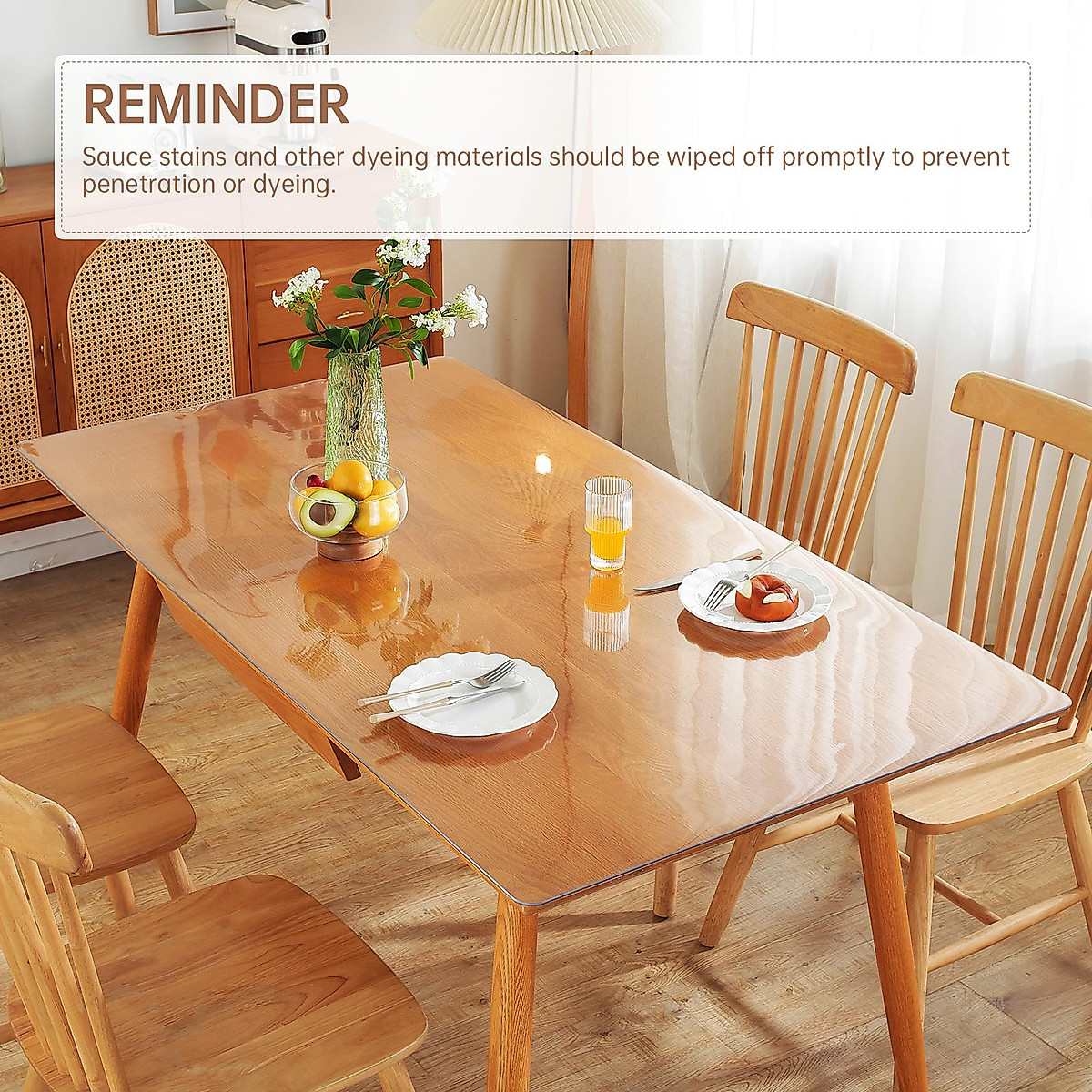 Warmstar Clear Table Cover Protector 24 x 48 Inch, 2mm Thick Plastic Table Cover Rectangle,PVC Clear Table Protector,Desk Protector Mat for Kitchen, Dresser, Writing Desk，Dining Room Table