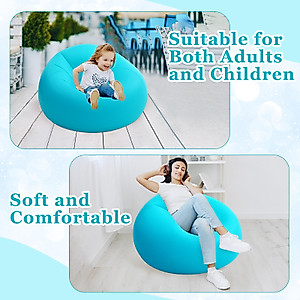 Realspring Inflatable Bean Bag Chair for Adult Bean Bag Sofa Chair Blow up Inflatable Furniture for Outdoor Living Room Bedroom Balcony Travel Party Gift Accessories(Lake Blue,2 Pcs)