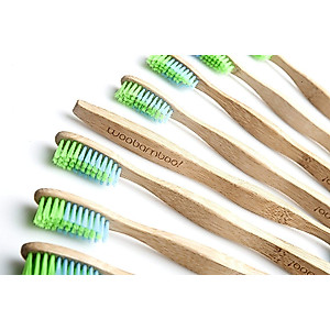 WOOBAMBOO Soft Dog Toothbrush, Large, Blue/Green, 5 Pound