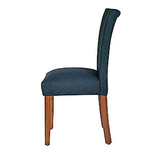 HomePop Parsons Classic Upholstered Accent Dining Chair, Set of 2, Navy