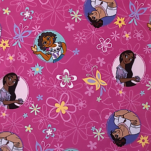 Disney Encanto Tropical Delight Pink and Aqua, Mirabel and Isabella Deluxe Easy Fold Toddler Nap Mat