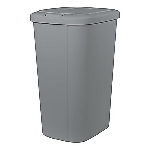FGriD 13.3 Gallon Trash Can, Plastic Touch Top Kitchen Trash Can, Grey