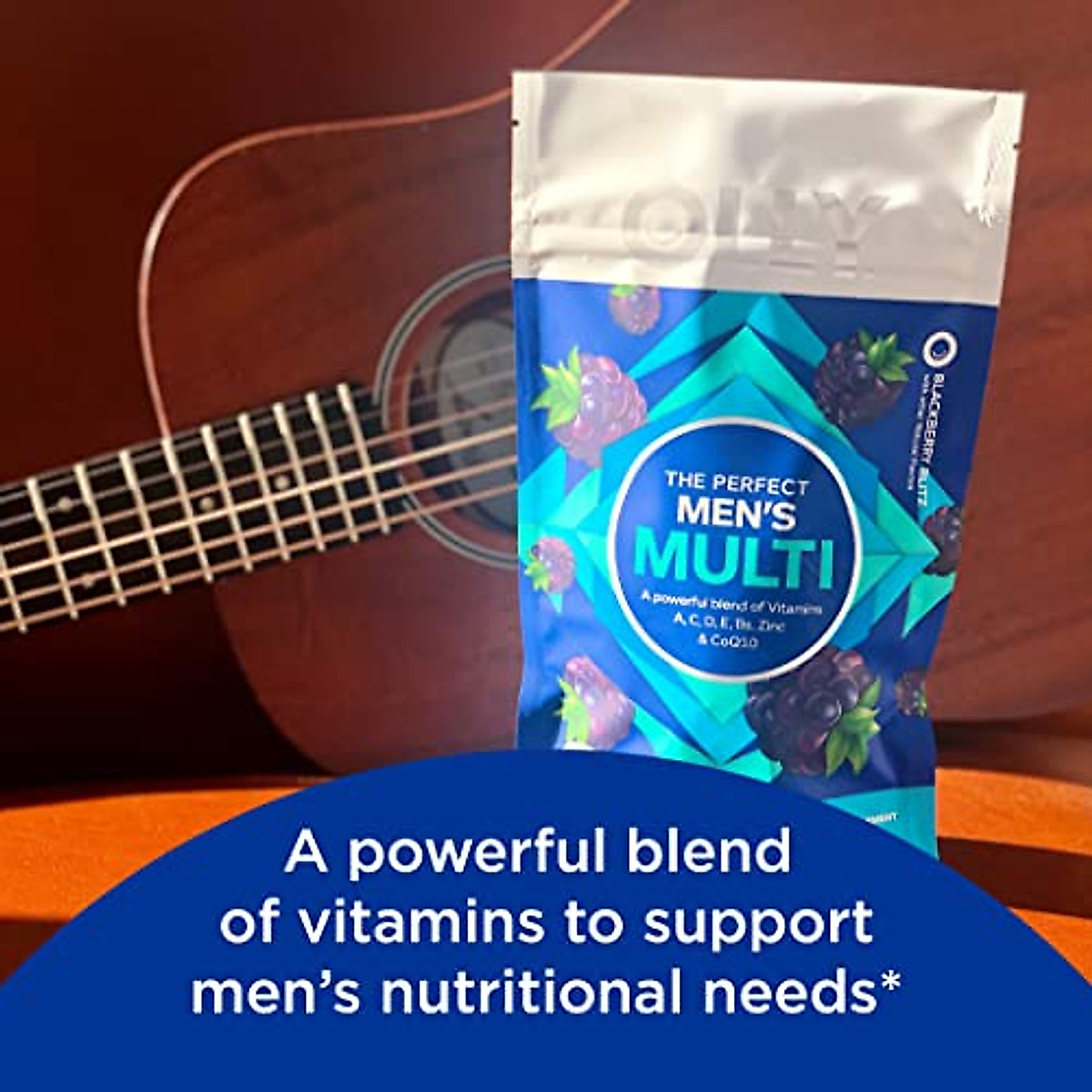 OLLY Men's Multivitamin Gummy, Immune Support, Vitamins A, C, D, E, B, Lycopene, Zinc, BlackBerry, 60 Day Supply - 120 Count