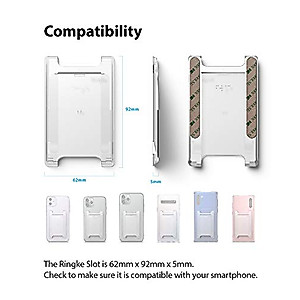 Ringke Slot Card Holder for Phone Case, Business Card Holder for Back of Phone, ID Credit Card Holder Stick on for Women Men, Phone Wallet Compatible with iPhone, Galaxy, and Pixel - Clear Mist